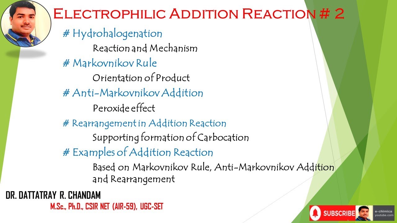 Electrophilic Addition Reaction # 2 - YouTube