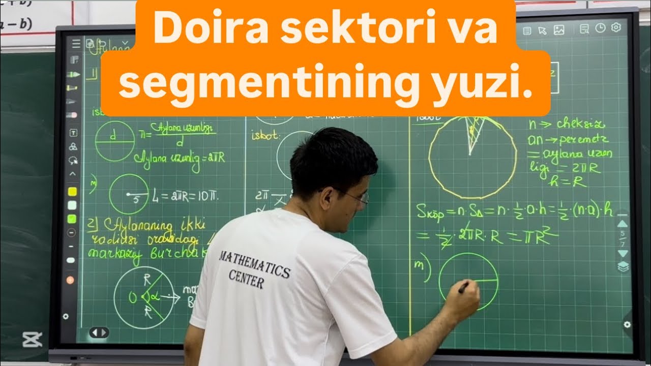 Aylana uzinligi, aylana yoyining uzinligi,doira yuzi, doiraviy sektor ...