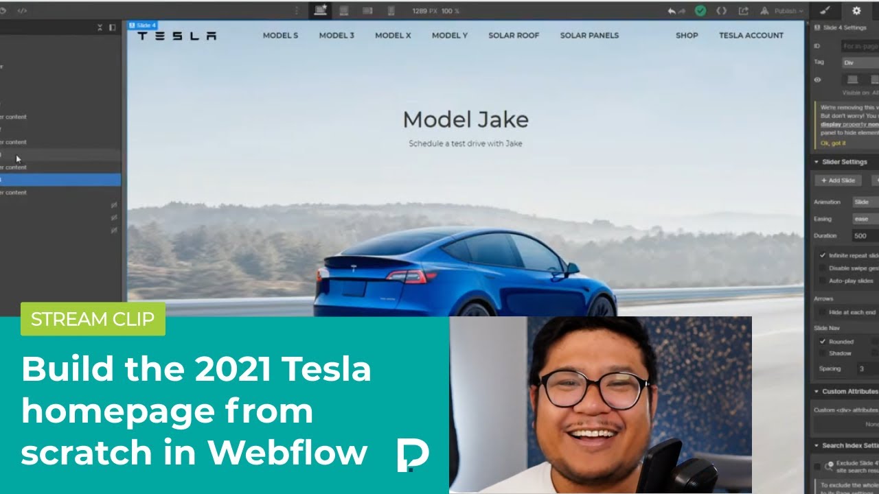 Build the 2021 Tesla homepage from scratch in Webflow — Tutorial (2021 ...