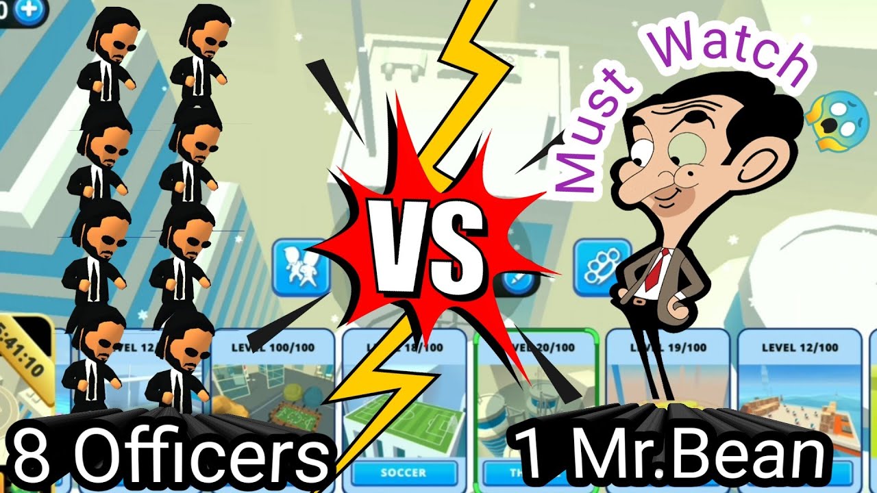Mr.Bean VS 8 Officers || I The One || Funniest game ever🤣🤣 || #gameplay ...
