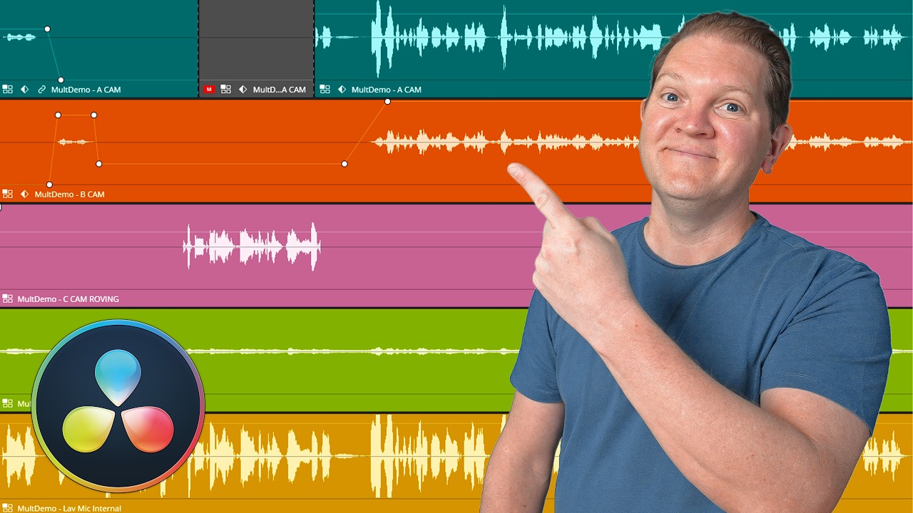 How to Edit Multiple Audio Tracks in a Resolve Multicam Timeline - YouTube