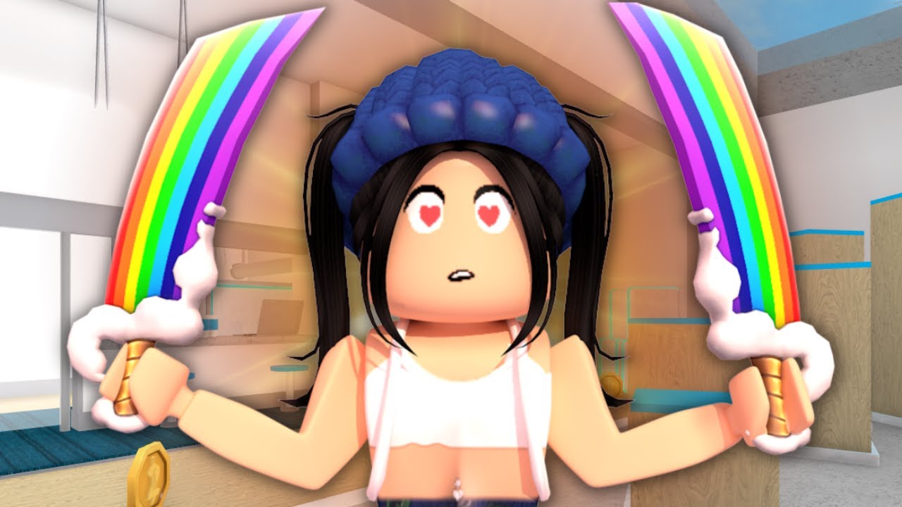 🌈 JOGANDO COM O NOVO RAINBOW SET NO MM2 🔪 - YouTube