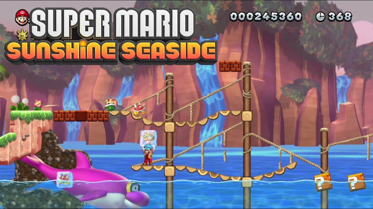 Super Mario Sunshine Seaside Delfino Bay-3 : Dolphin Buddy Bridge - YouTube