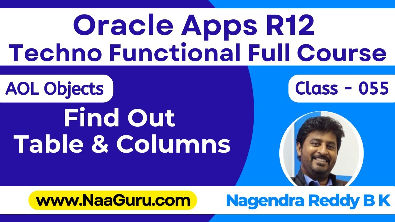 Class 055 Find Out The Table And Columns Aol Objects Oracle 4070