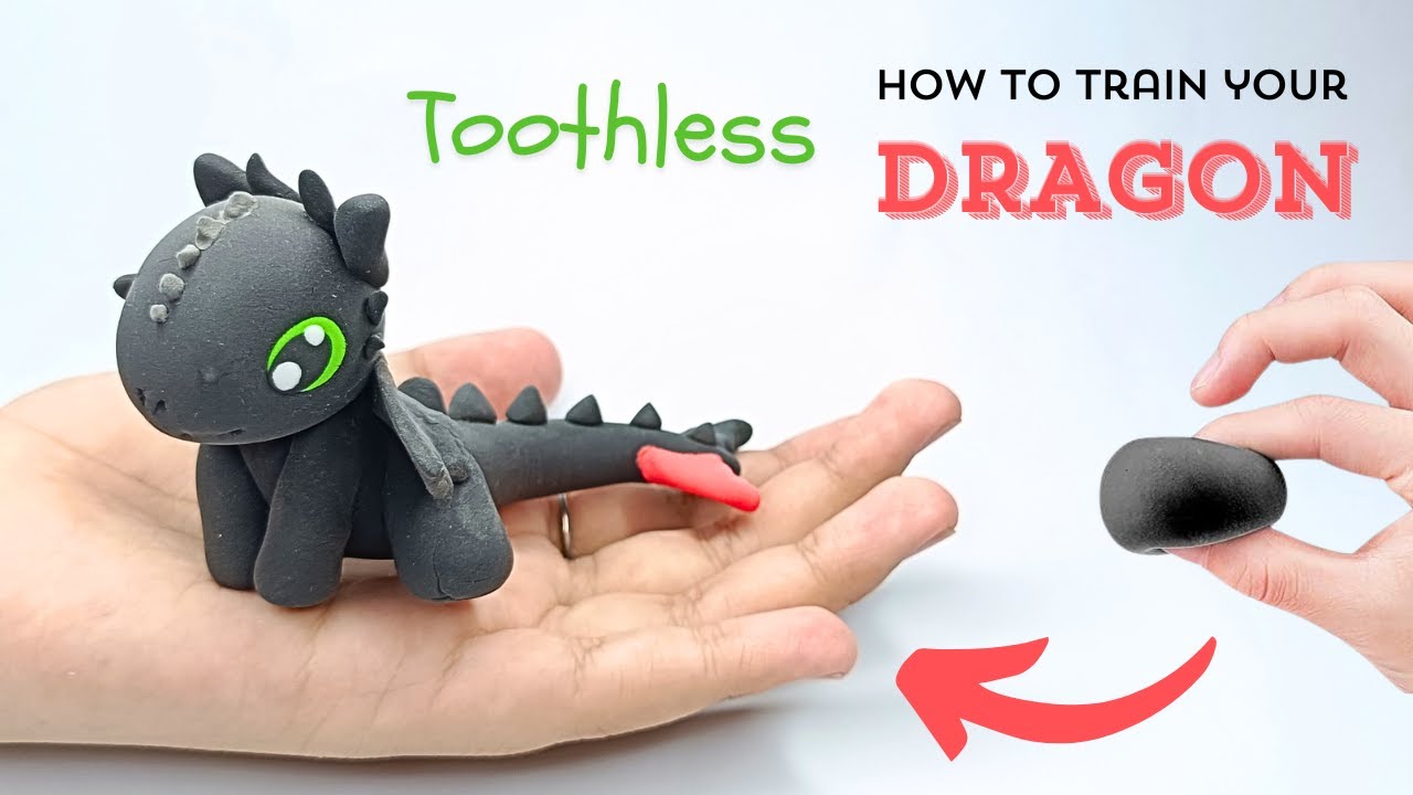 How to train your Dragon with Clay |DIY No Bake| How to make Night Fury ...