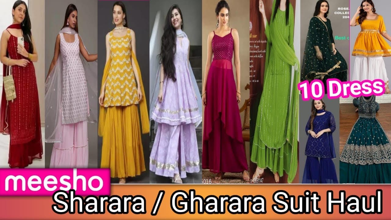 *Huge* Meesho party wear Sharara / Gharara suit Haul 💝| Sharara ...