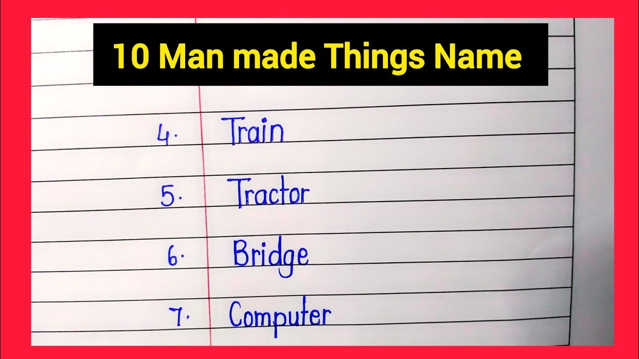 15 Man made Things Name | name of Man made Things - YouTube