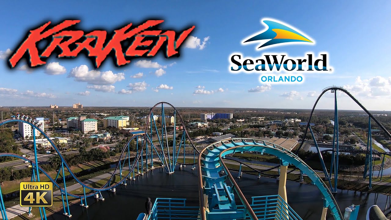 2020 Kraken Roller Coaster Front Row On Ride Ultra HD 4K POV SeaWorld ...