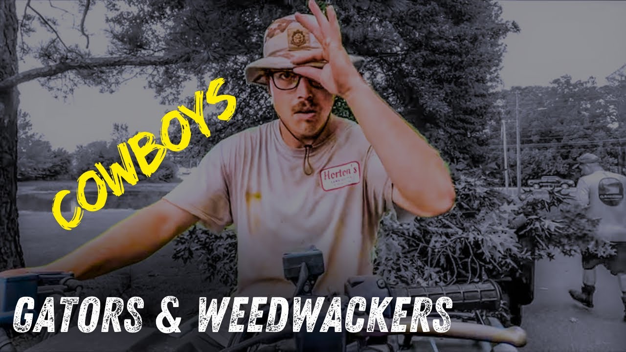 Almost ate by an Alligator while trimming Pond. //Bit the Trimmer ...