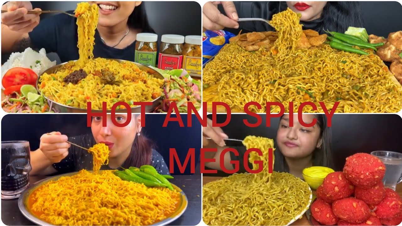 SPICY SPICY🔥 MEGGI EATING 😋 ASMR.. || HOT AND SPICY MEGGI ...