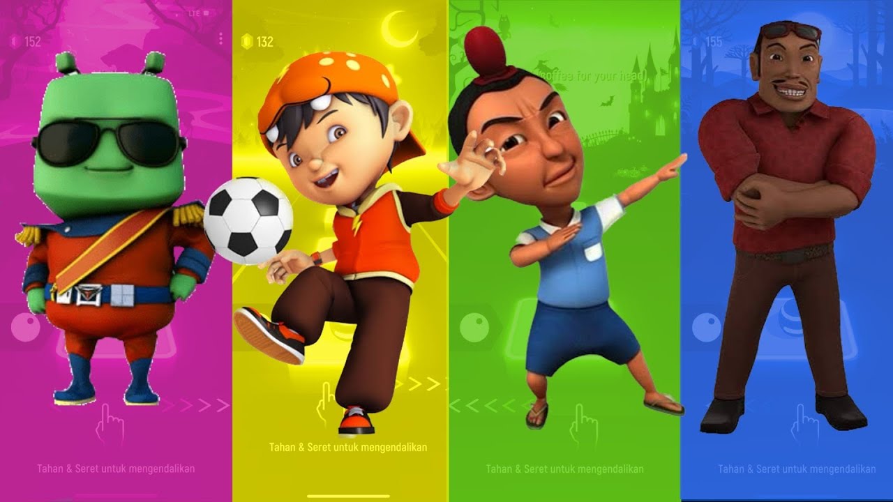 Green Alien x Boboiboy x Jarjit x Adit Sopo Jarwo - Tiles Hop EDM Rush ...