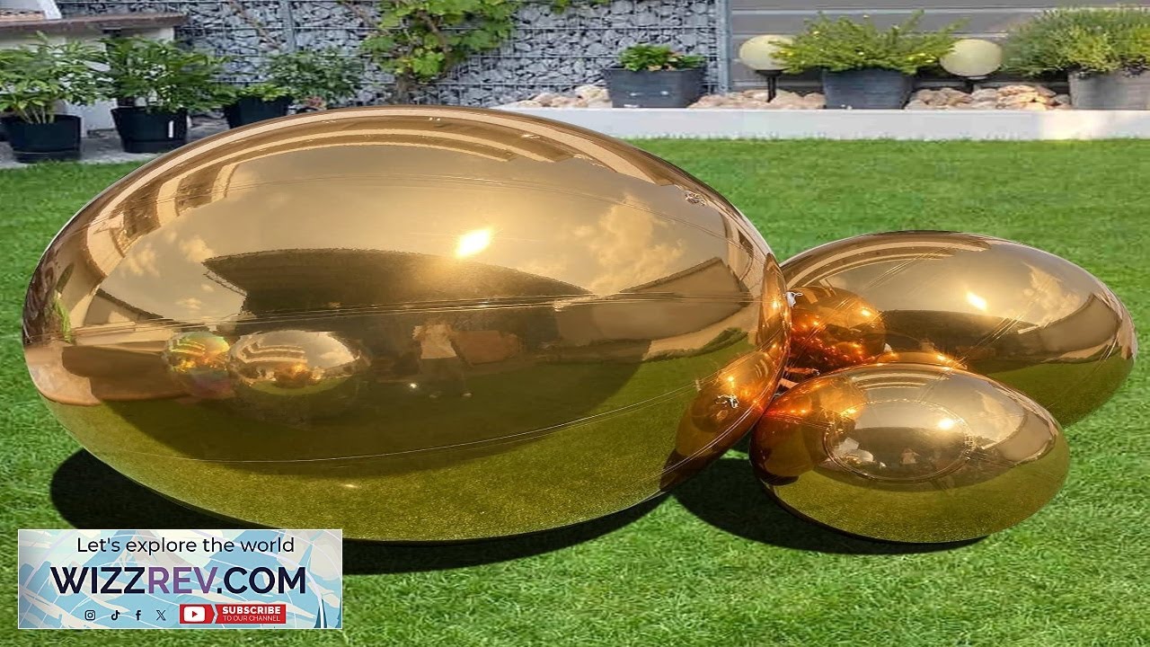 19.6in Inflatable Mirror Ball Big Shiny Balls Inflatable Silver/Gold ...