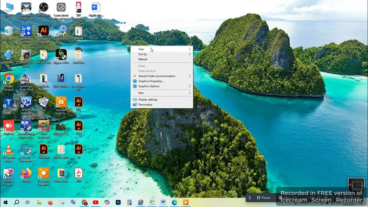 How to resize desktop screen icons কীভাবে ডেক্সটপ স্ক্রিনের আইকন বড় ও ছোট করে - YouTube