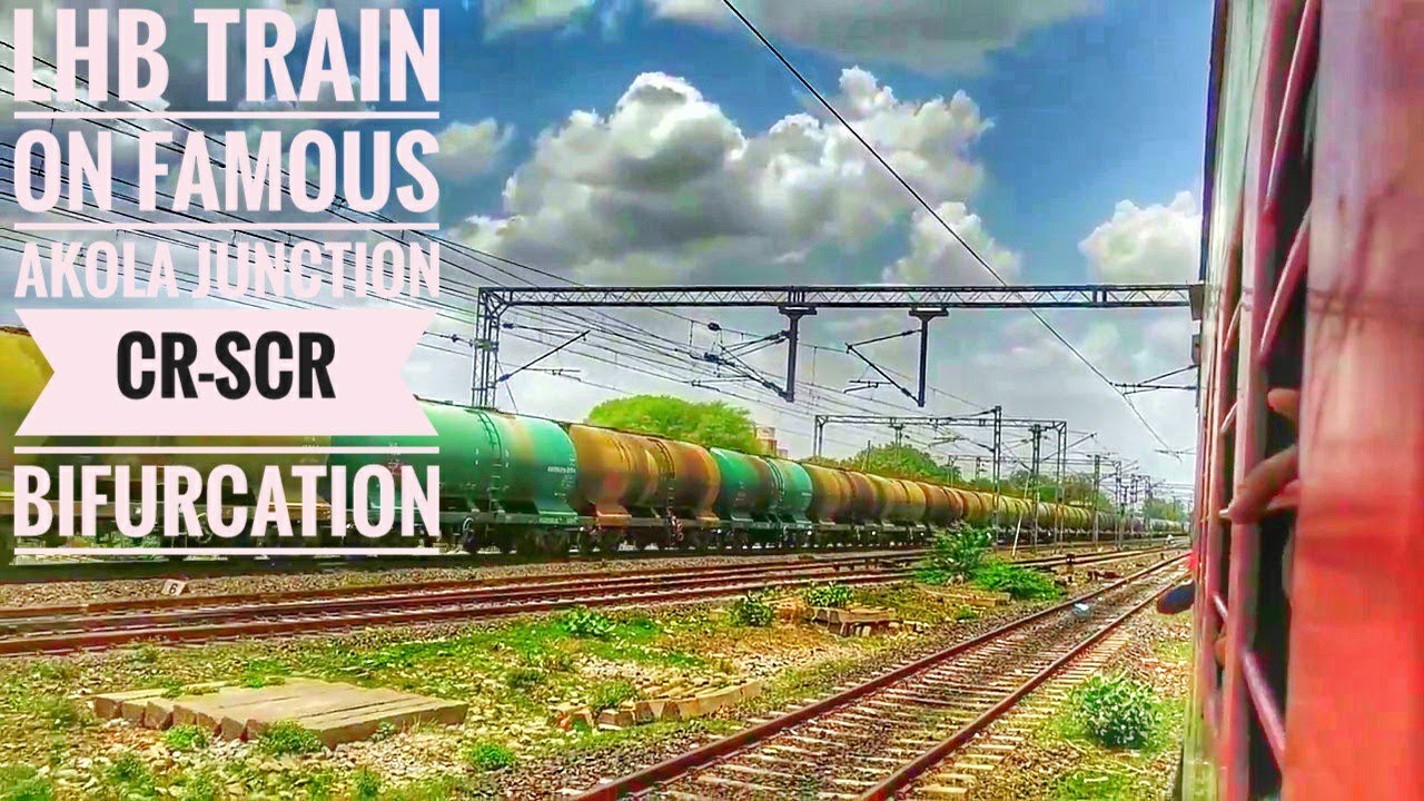 Akola Junction CR to SCR transferring curve & bridge || LHB train ride ...