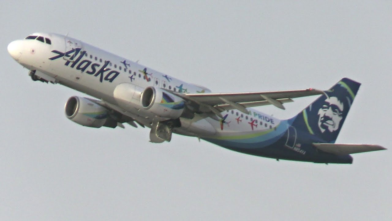 Alaska Airline Airbus A320(Fly with pride livery) - YouTube
