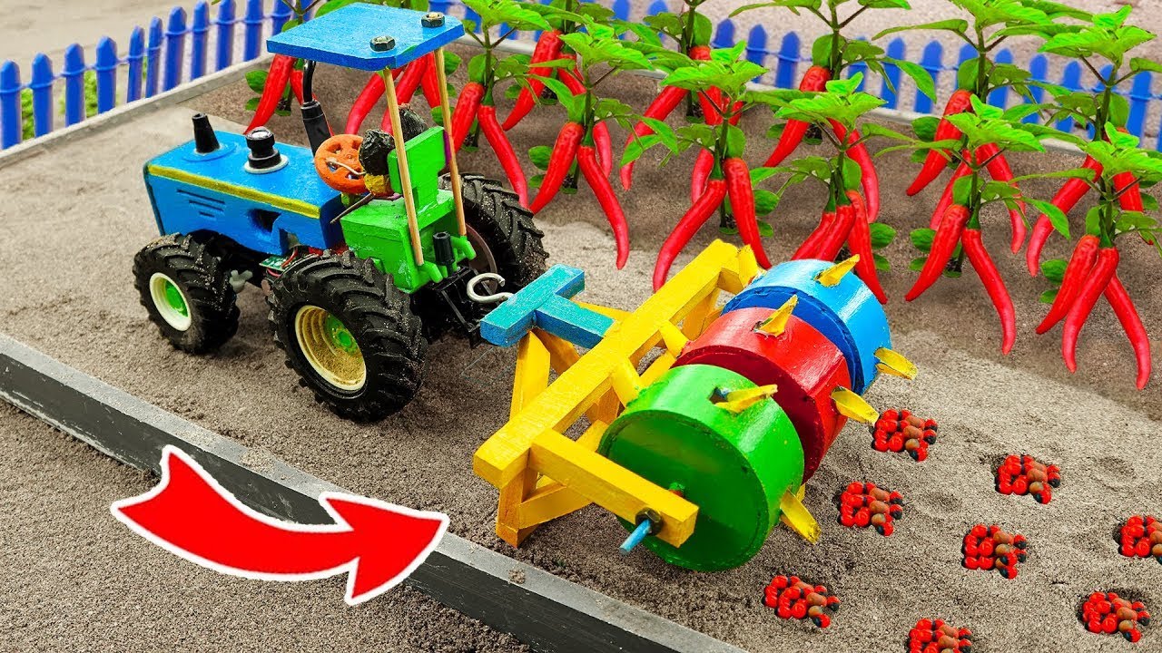 Top diy tractor making mini plant with seeding | diy grow rainbow color ...