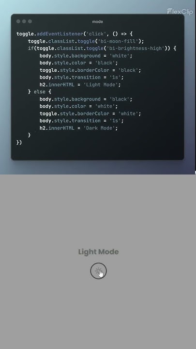 light and dark mode html css js #foryou #love #css #html #javascript #programming #coding # ...