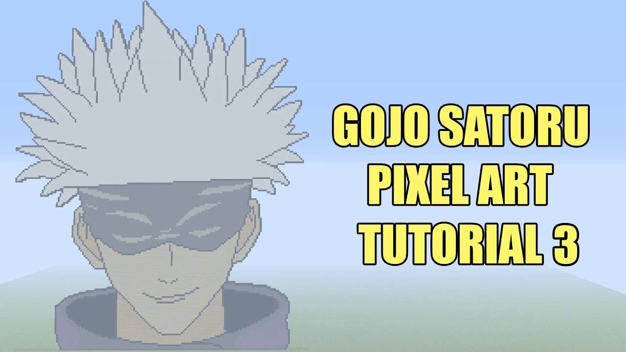 Minecraft Satoru Gojo Pixel Art Tutorial 3 (Jujutsu Kaisen) - YouTube