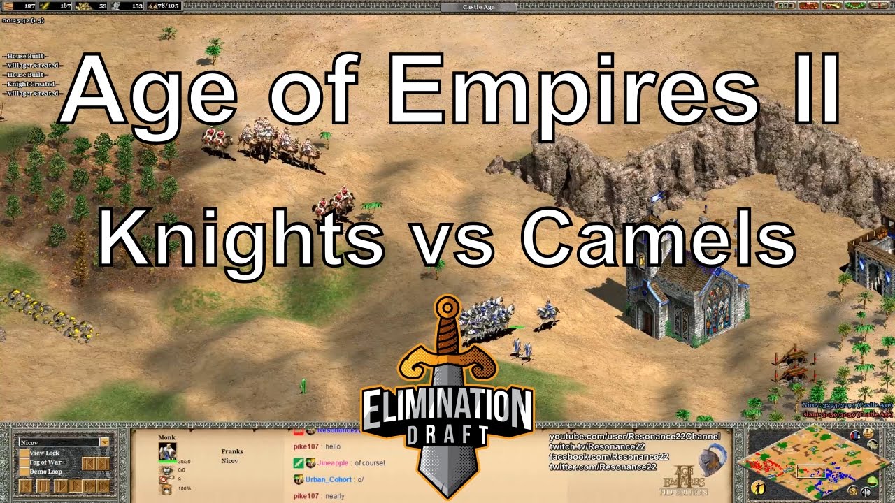 Aoe2: Knights vs Camels (Slam vs Nicov G1) - Elimination Draft - YouTube