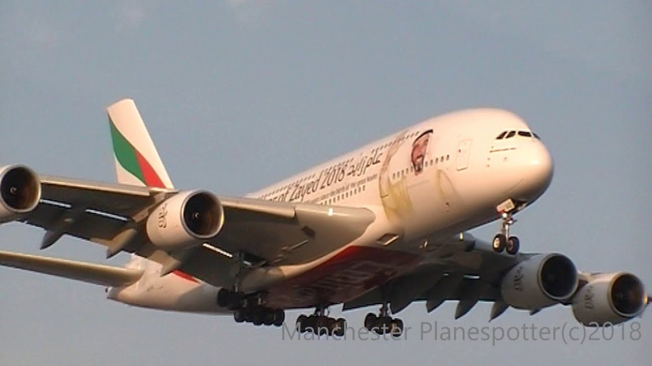 Emirates Airbus A380 A6-EUZ Year Of Zayed 2018 On EK19 Landing at ...