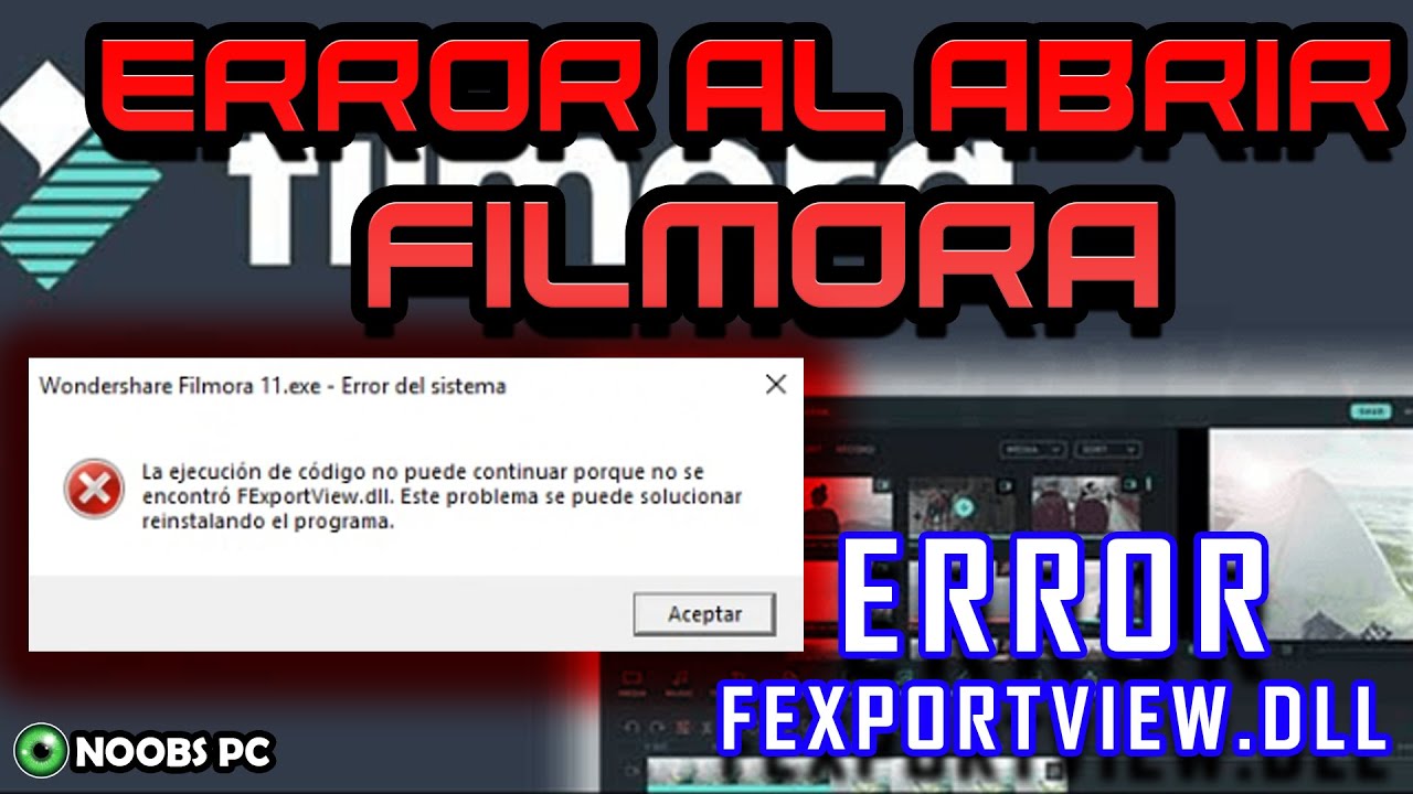 COMO SOLUCIONAR ERROR FExportView.dll EN FILMORA / #FILMORA / # ...