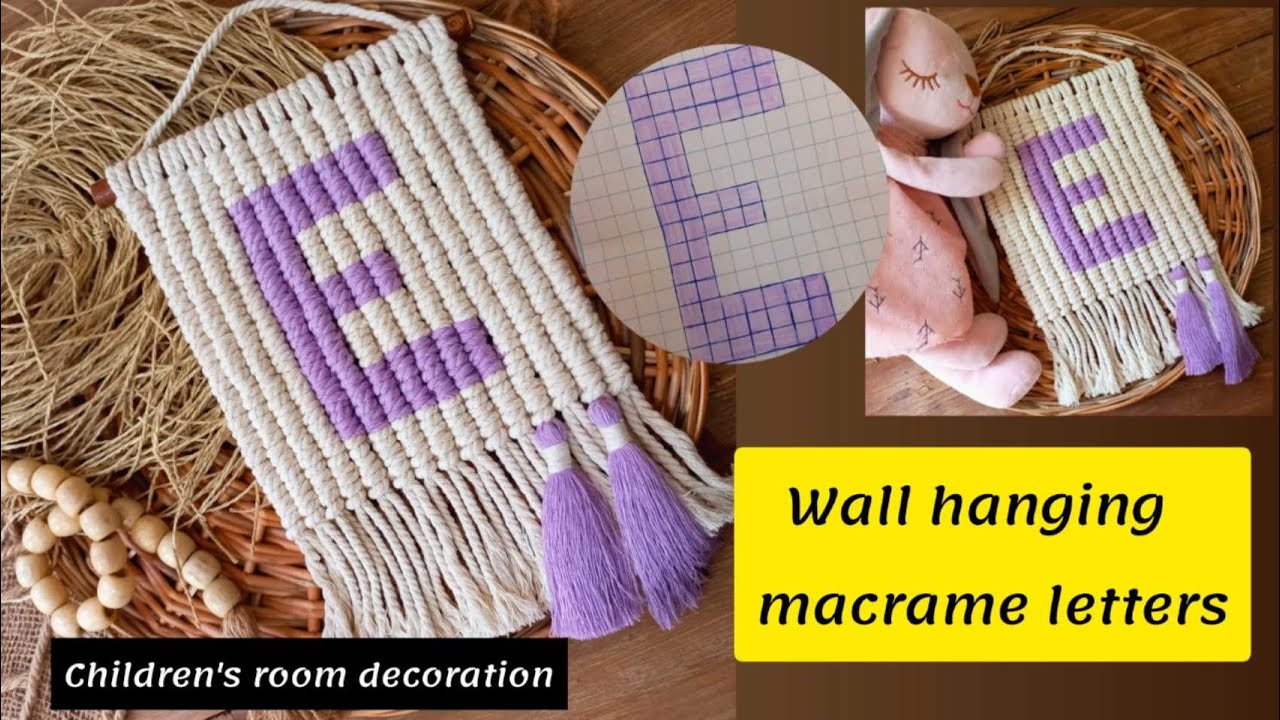 Wall hanging macrame letters| Children's room decoration|nursery wall ...