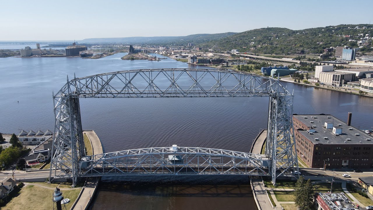 Duluth Aerial Lift Bridge and the Canal and the beautiful Lake walk ...