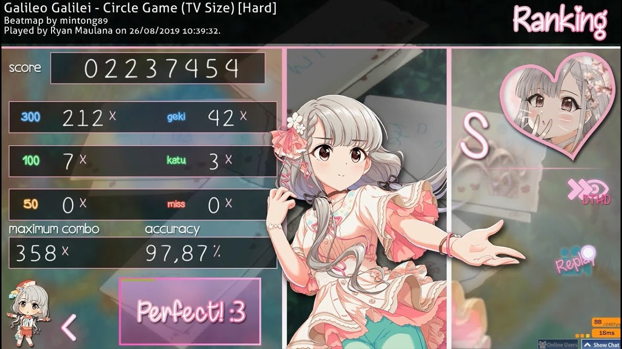 osu! Galileo Galilei - Circle Game (TV Size) + HD DT - YouTube