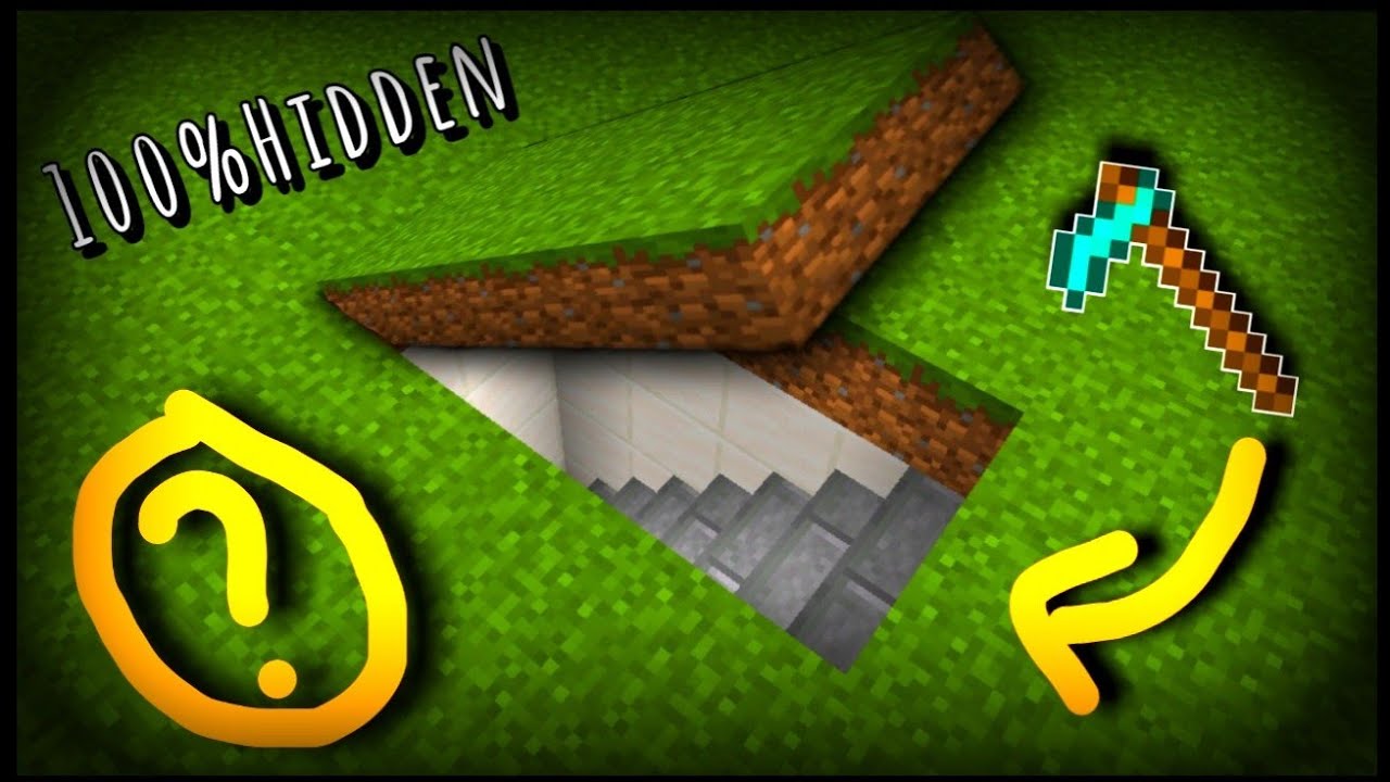 Minecraft PE: A 100% Hidden Base with Hoe key lock | Turtle Bay | 2019 ...