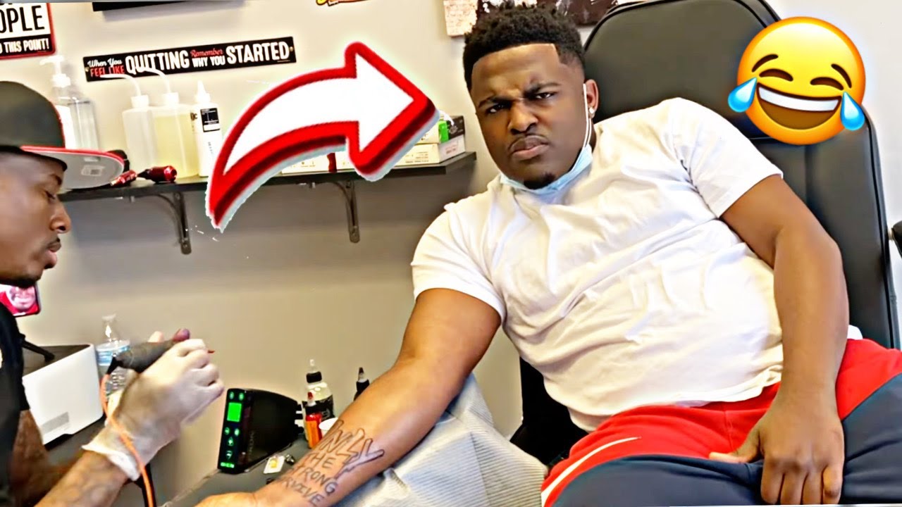 DRE WAY GETS HIS FIRST TATTOO & ALMOST PASSED OUT 😂 **VLOG** - YouTube