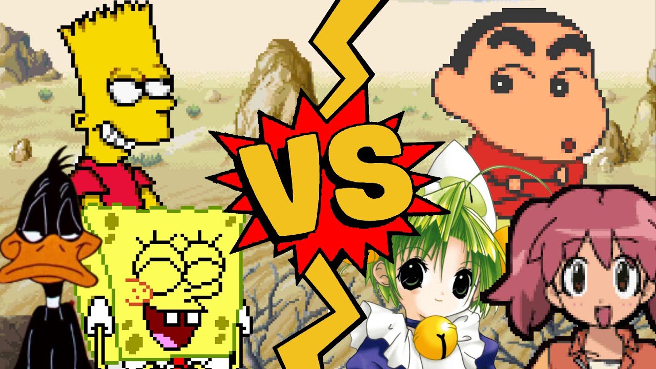 M.U.G.E.N Battles | SpongeBob/Daffy Duck/Bart Simpson VS Natsumi Hinata ...