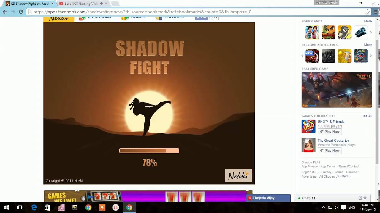 shadow fight on facebook game review - YouTube