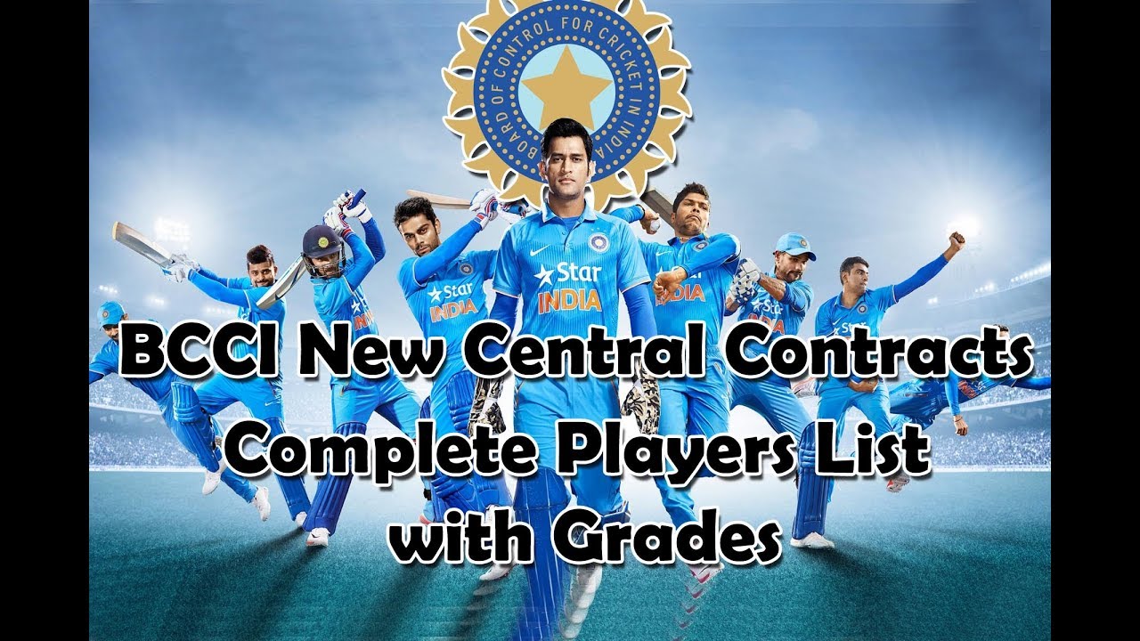 BCCI New Central Contracts || complete Players List || Grades ...