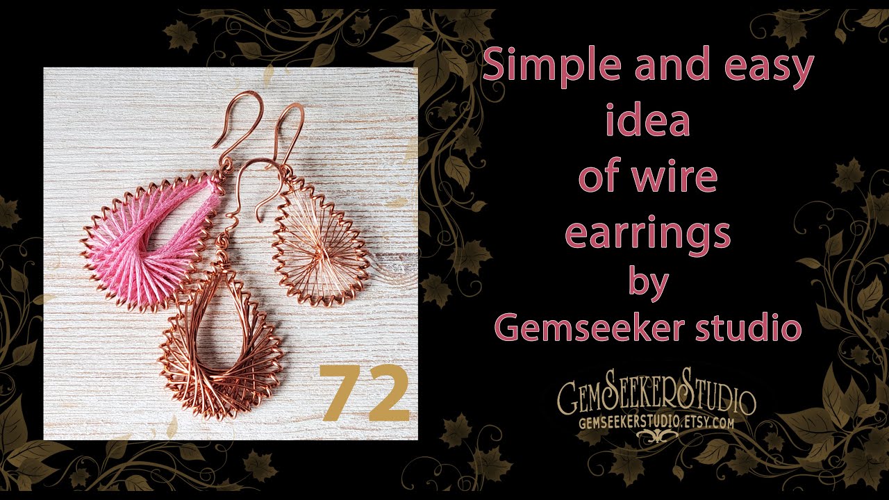 10 minutes jewellery. DIY simple earrings for beginners. Copper wire ...