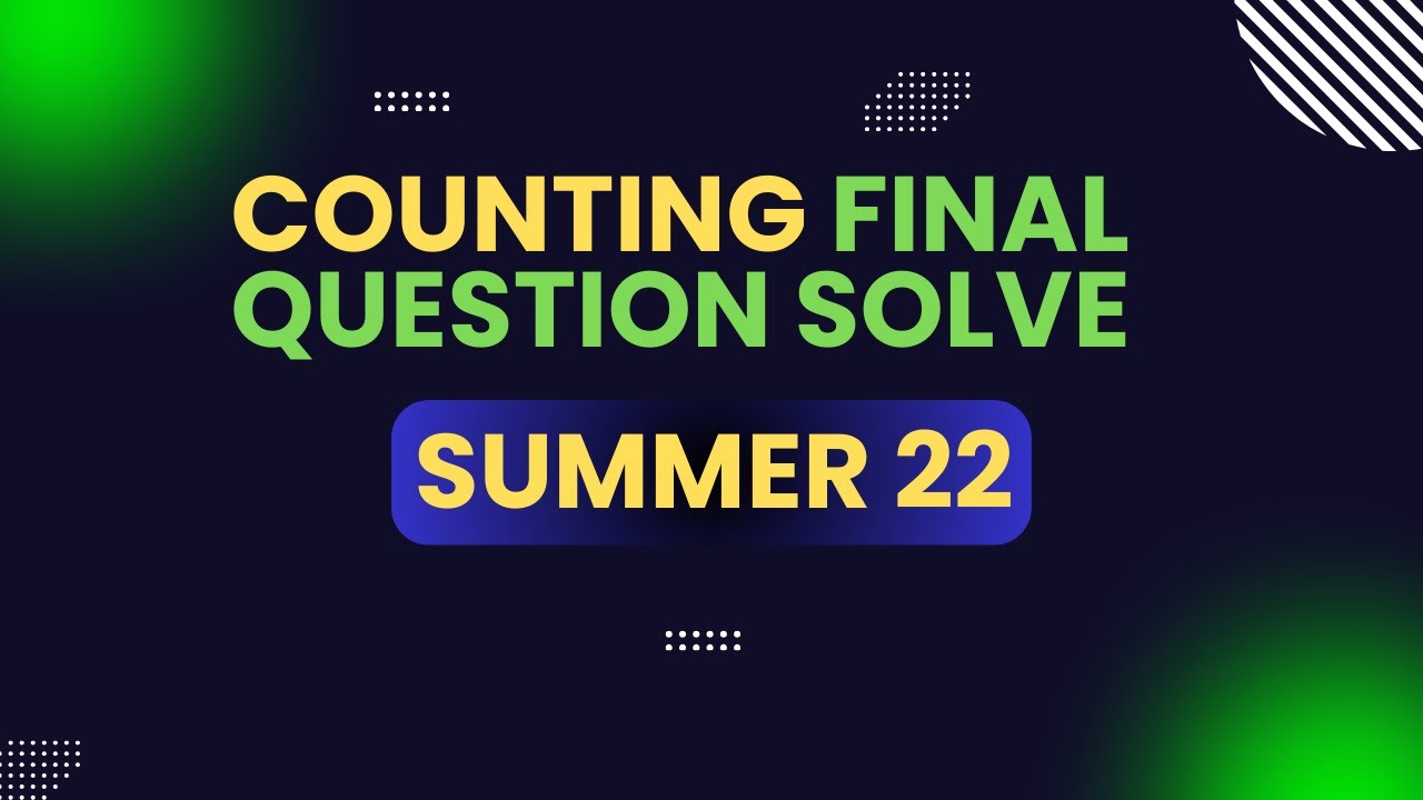 Counting Summer 22 Question Solve || Discrete Mathematics - YouTube