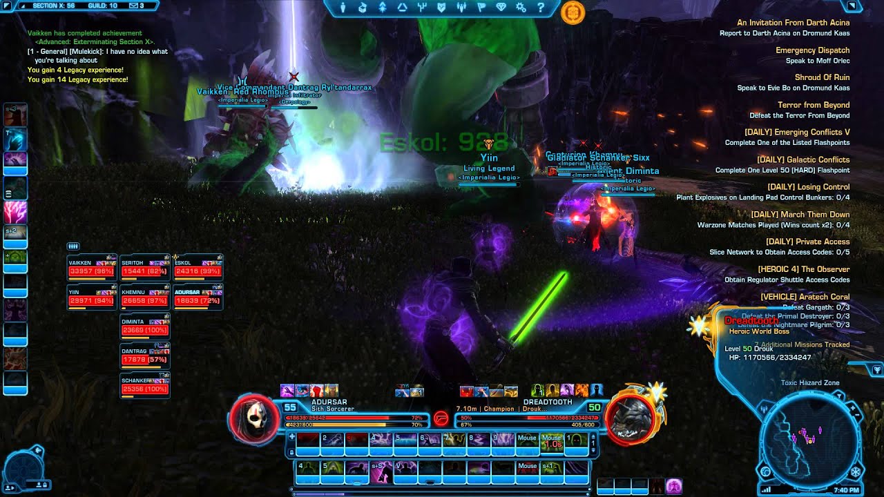 SWTOR: Dreadtooth 1 Stack Guild Run Imperialia Legio - YouTube