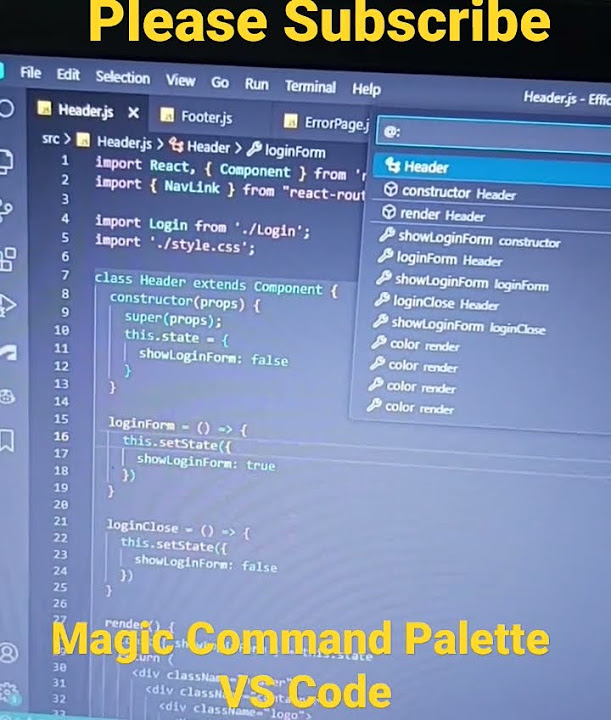 Magic Command Palette in VS Code #short #shorts #javascript #react #developer #interview - YouTube