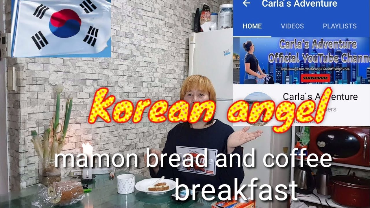 Korean angel ang almusal mamon bread and coffee the breakfast - YouTube