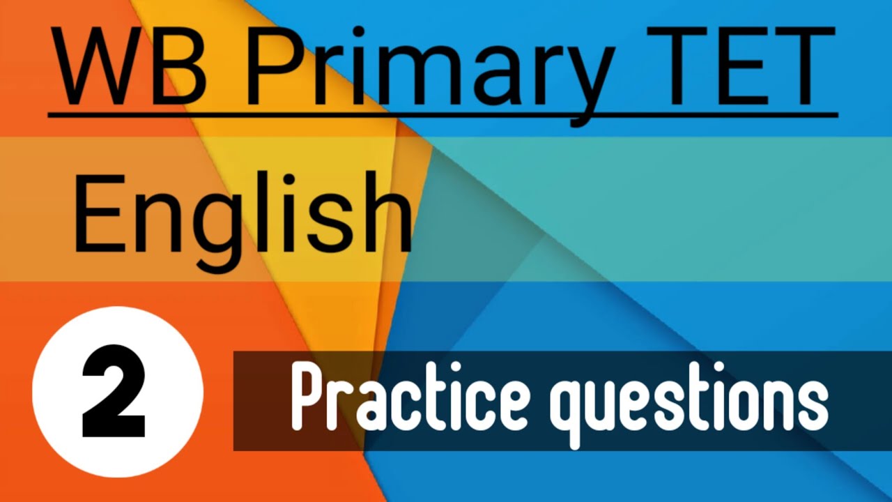🔴WB Primary TET* English- Practice set -2 - YouTube