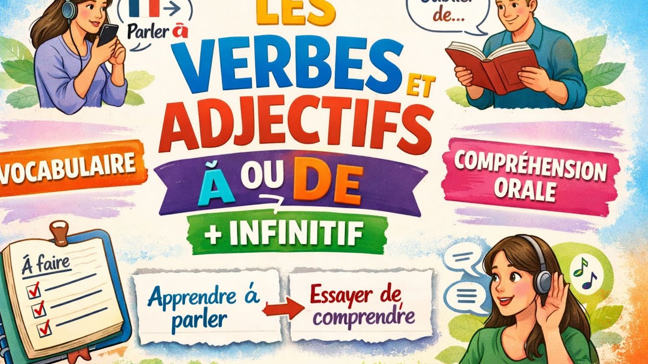 Les Verbes et Adjectifs avec à ou de + Infinitif en Vocabulaire ...