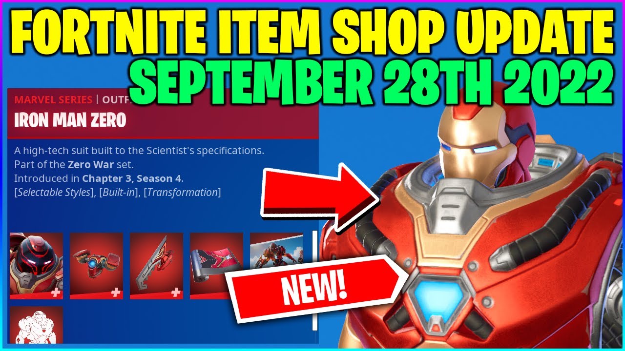 Fortnite Item Shop *NEW* IRON MAN ZERO BUNDLE! [September 28th, 2022 ...