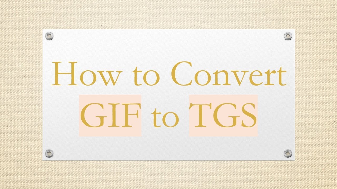 How to Convert GIF to TGS - YouTube