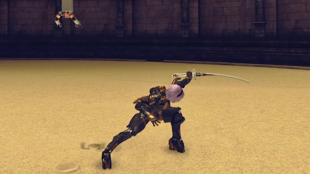 Nier Automata 2B Small Sword Heavy Attack Moves - YouTube