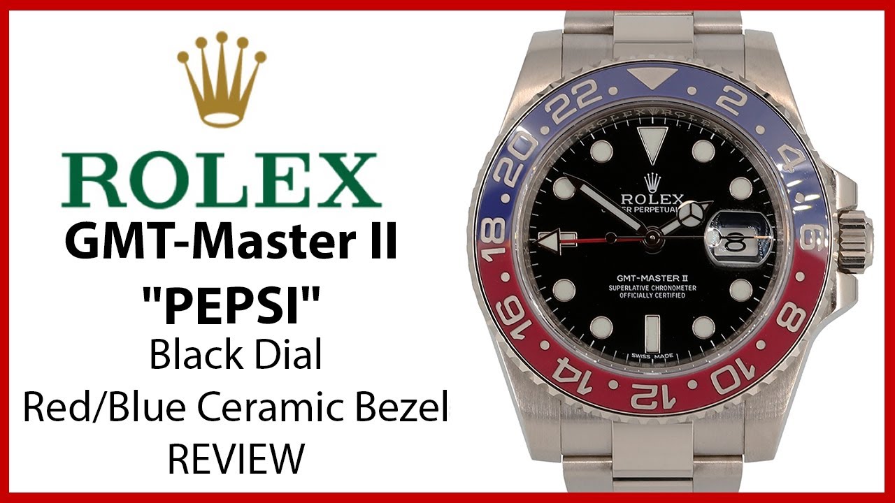 Rolex GMT Master II "PEPSI" White Gold Red-Blue Ceramic Bezel Oyster ...