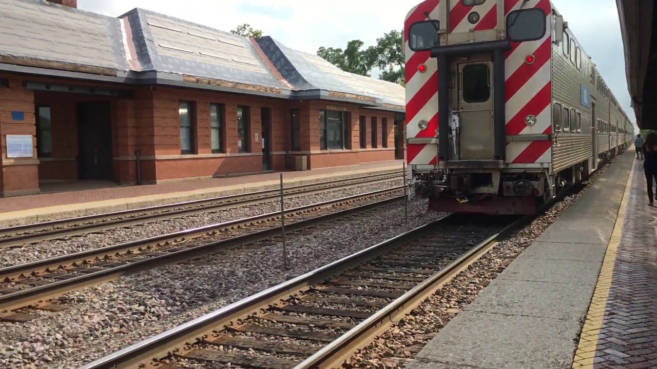 Outbound Metra 189 Express Passing Outbound Metra 187 at Riverside IL ...