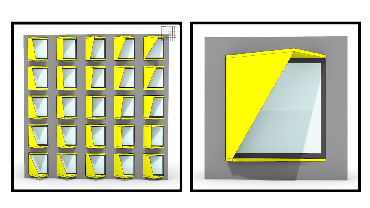 Rhino Grasshopper (Parametric Shade Facade) - YouTube