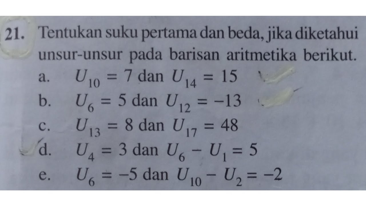 Tentukan Suku Pertama Dan Beda Jika Diketahui Unsur unsur Pada Barisan tentukan-suku-pertama-dan-beda-jika-diketahui-unsur-unsur-pada-barisan