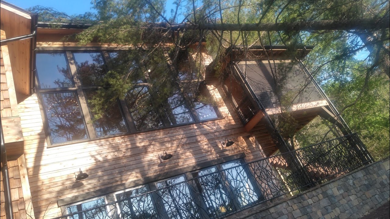 Tree work! Storm damaged tree laying on house over top 15 windows! No ...