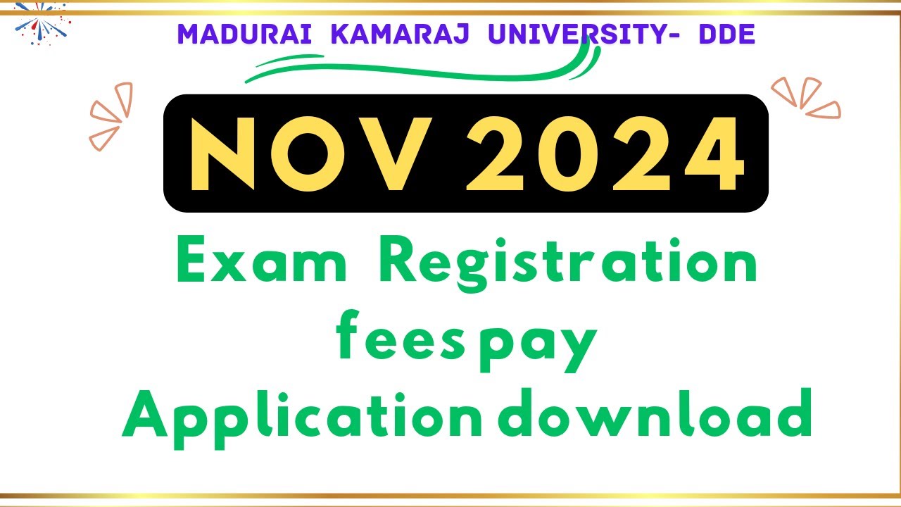 NOV 2024 | ONLINE | EXAM REGISTRATION | FEES APY | APPLICATION PRINT ...