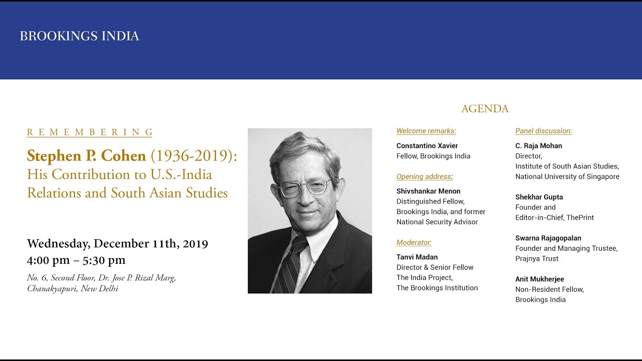 LIVE: Remembering Stephen P. Cohen (1936-2019) - YouTube